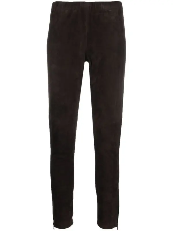 P.a.r.o.s.h Slim-fit Suede Trousers - Brown
