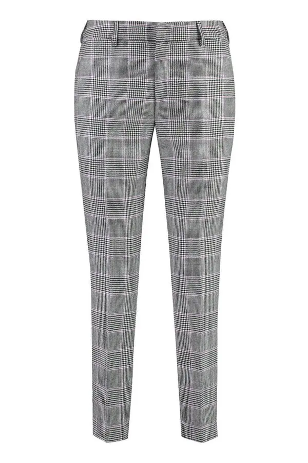 PT TORINO New York Virgin Wool Houndstooth Trousers - Black