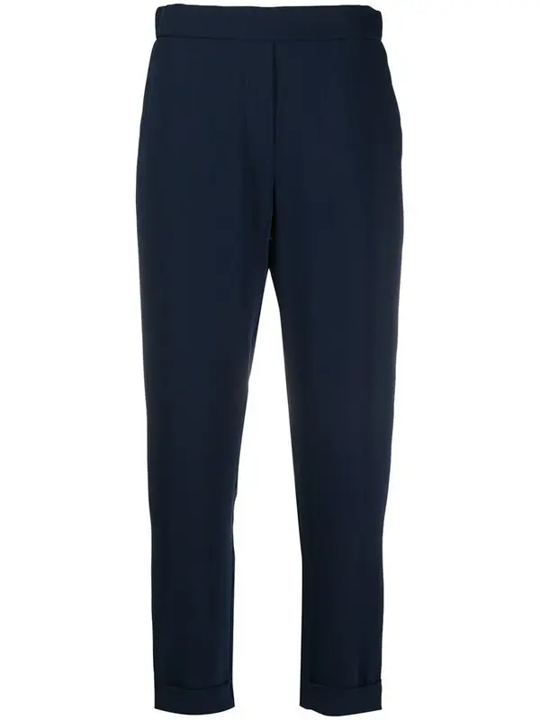 P.a.r.o.s.h Cropped Slim-fit Trousers - Blue