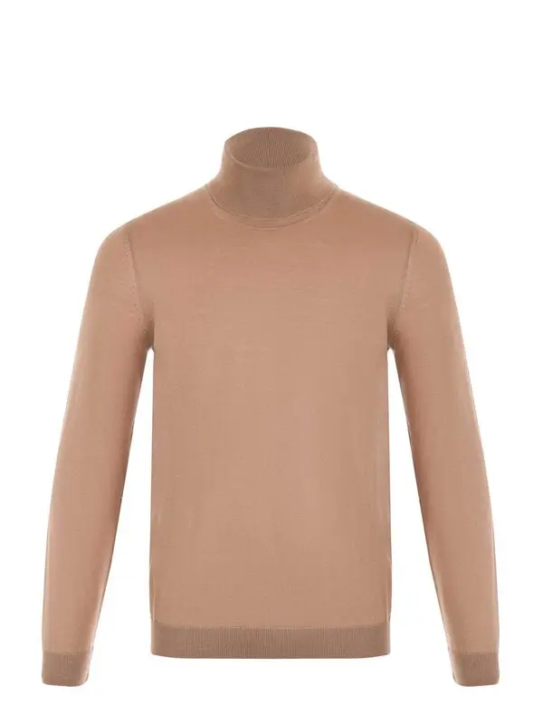 Hugo Boss Virgin Wool Turtleneck Sweater - Brown