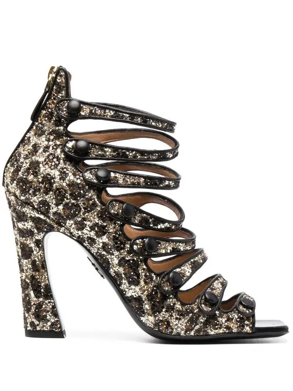 Dsquared2 Leopard-print Glitter Sandals - Multicolor