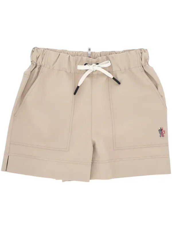 Moncler Technical Froissé Shorts - Beige