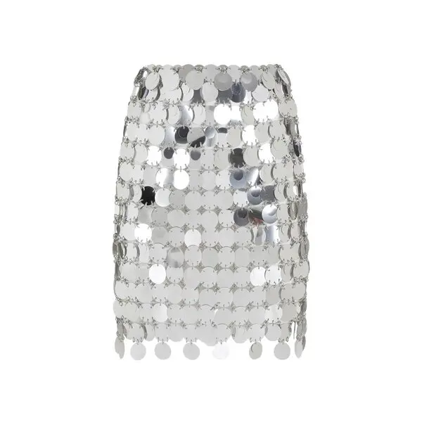 Rabanne Round Sequin Mini Skirt - Grey