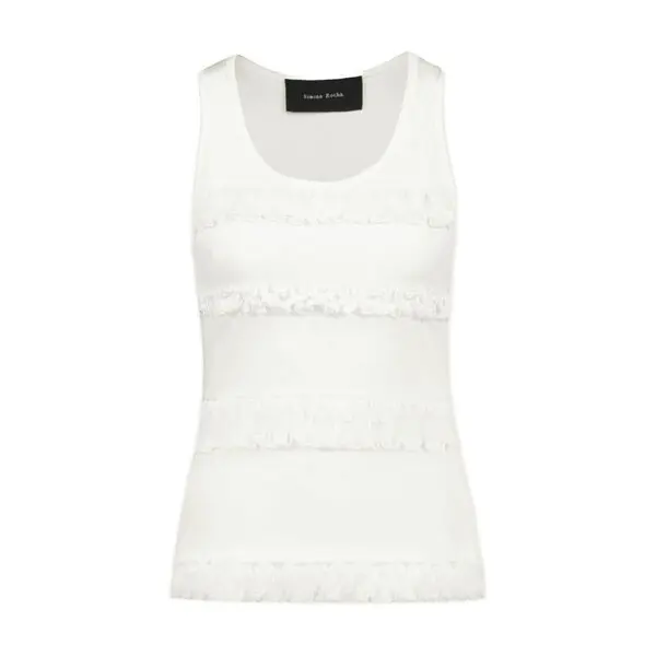 Simone Rocha Fitted Ruffle Frill T-shirt - White