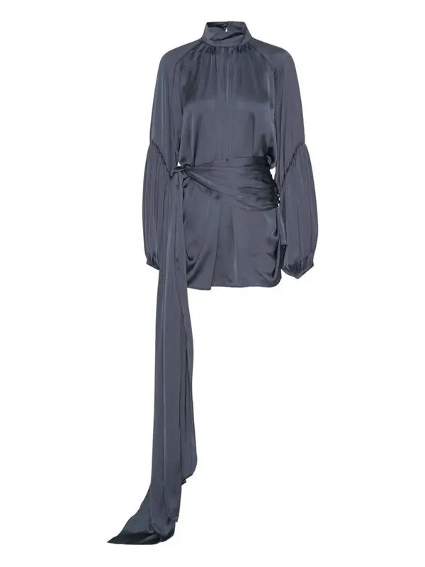 Remain Birger Christensen Short Dress With Satin Strap - Grey