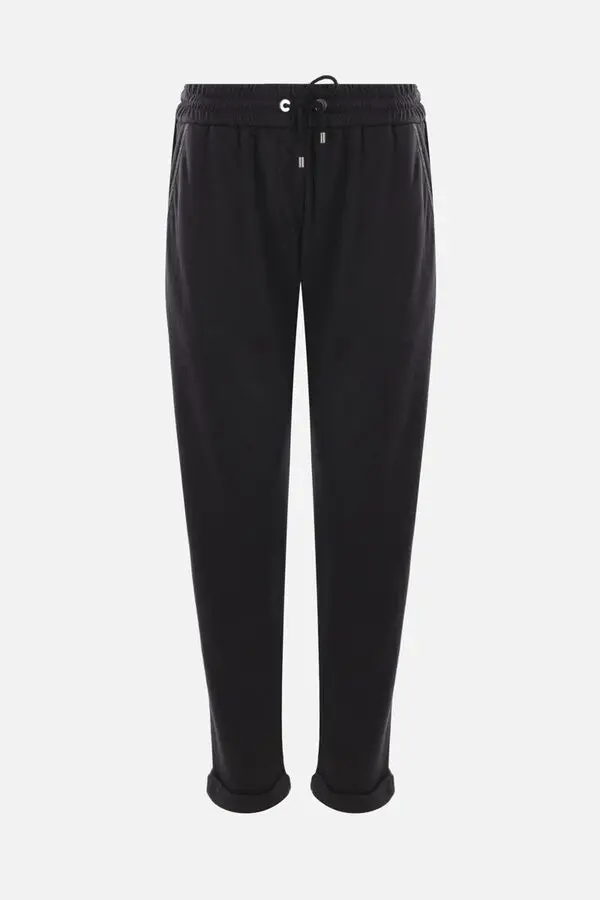 Brunello Cucinelli Jersey Jogging Trousers - Black+feather