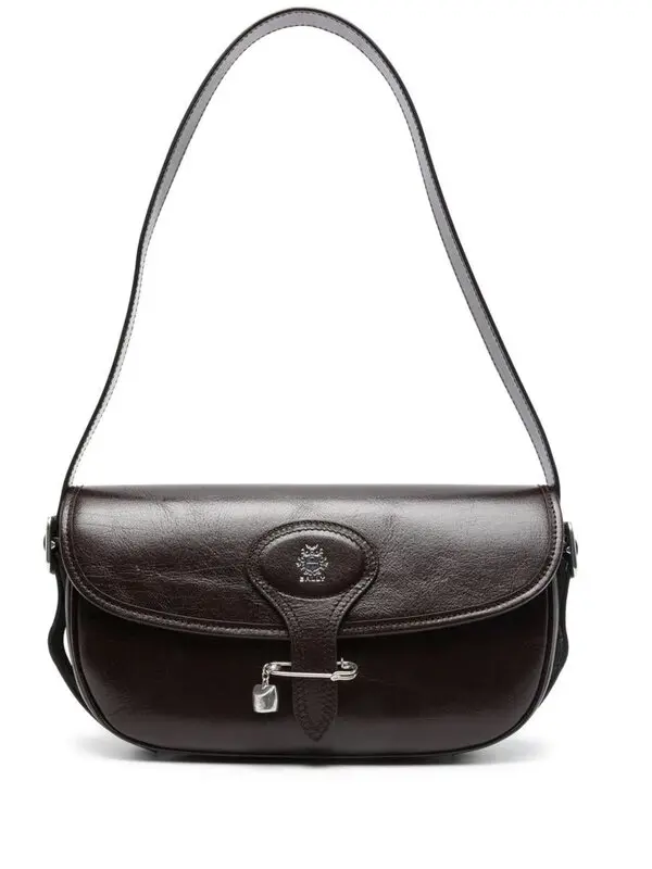 Bally Leather Shoulder Bag - Chocolate/palladium