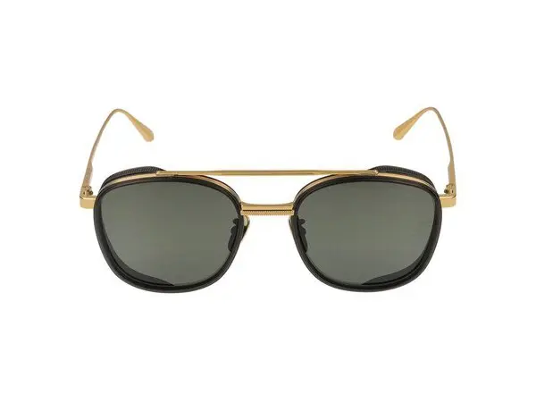 Linda Farrow Round Sunglasses - Yellow Gold/light Gold