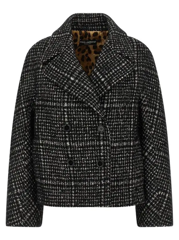 Dolce & Gabbana Houndstooth Caban Coat