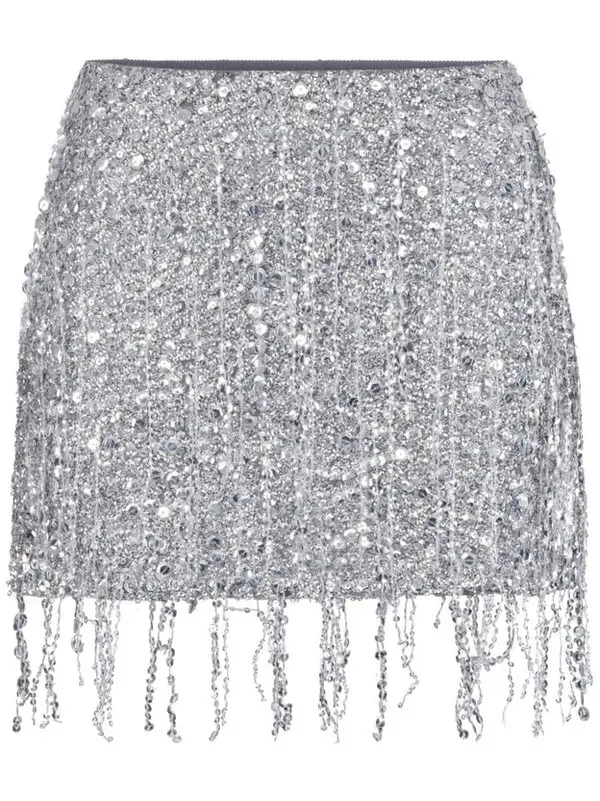 Elisabetta Franchi Floral Draped Skirt - Silver