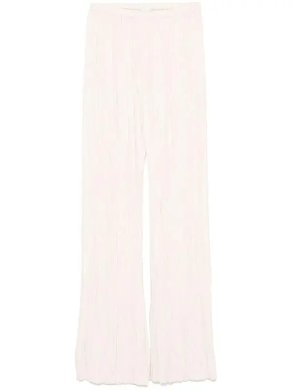 FORTE_FORTE Pleated Crepe Straight Leg Trousers - Beige
