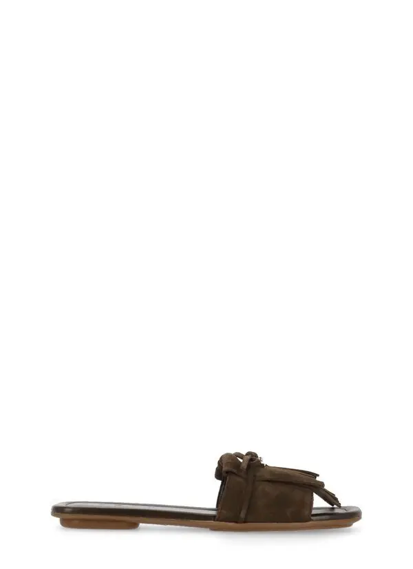 Hogan H685 Fringe Suede Sandal