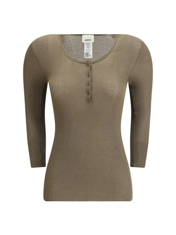 Isabel Marant Ribbed Long-sleeved Top - Green