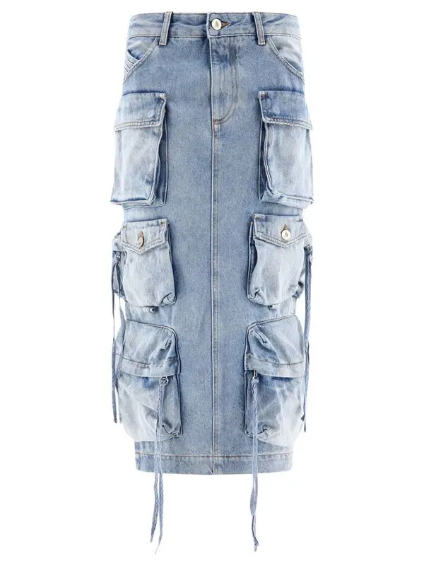 Attico Multi-pocket Midi Skirt - Blue