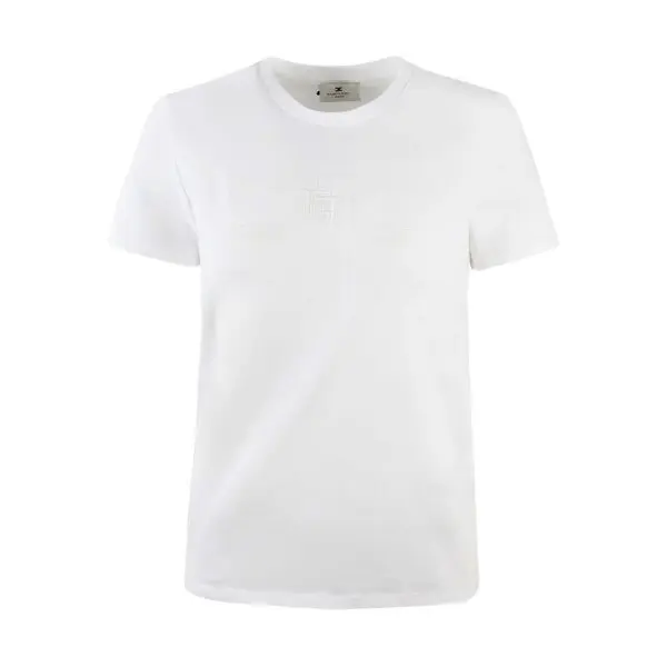 Elisabetta Franchi Crew Neck Cotton Top - White