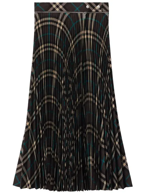 Burberry Plaid Wool Skirt - Multicolour