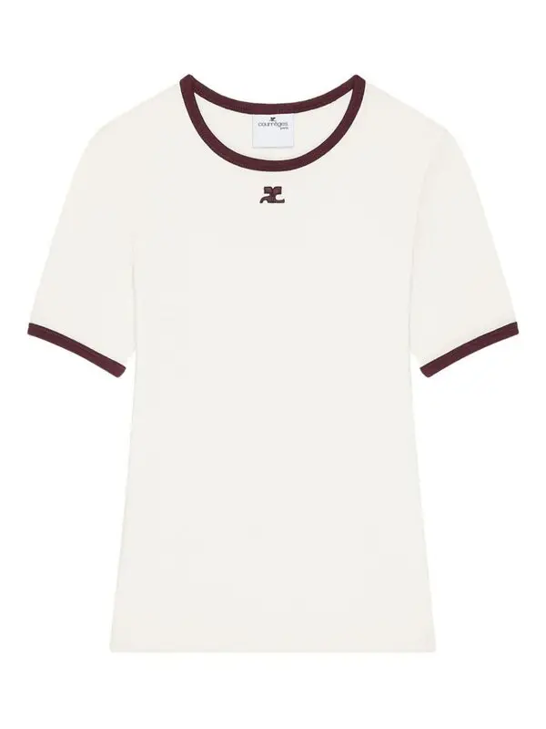 COURREGES Logo Cotton T-shirt - White
