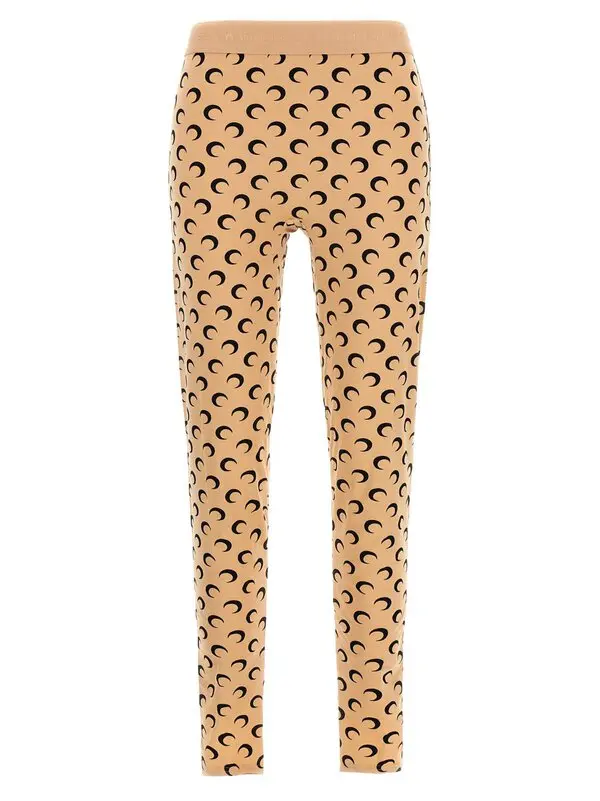 MARINE SERRE Moon Printed' Leggings - Beige
