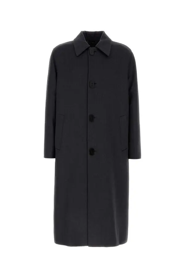 Fendi Charcoal Wool-blend Coat - Grey