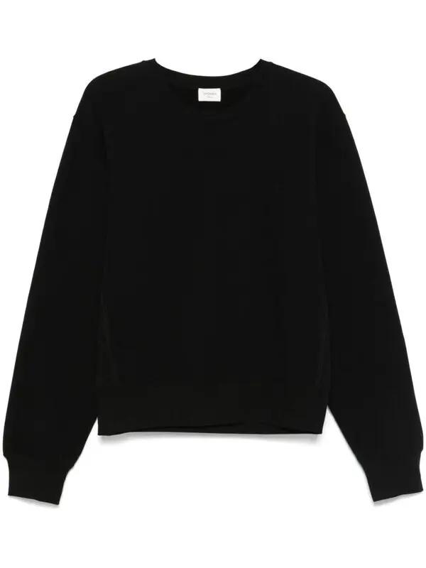 Saint Laurent Sweatshirt With Cassandra Logo - Black