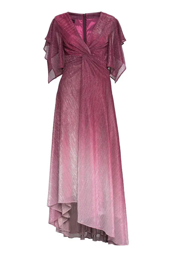 Talbot Runhof Lurex Draped Dress - Red-purple Or Grape