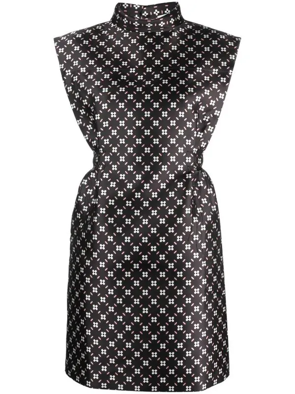 LANVIN Floral-print Satin Mini Dress