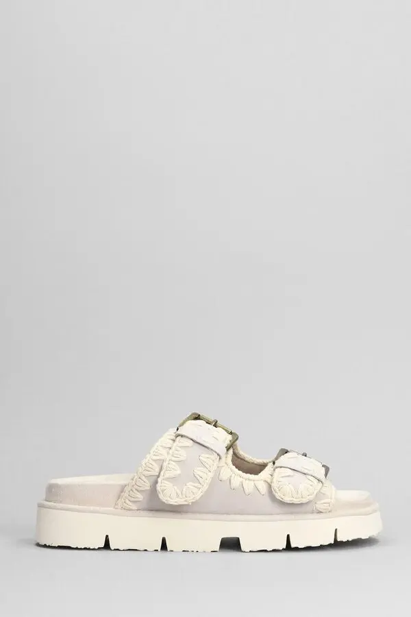Mou Suede Slipper-mule - Grey