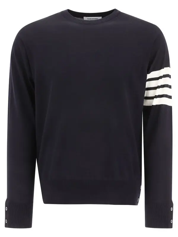 Thom Browne Classic Crewneck Pullover With 4-bar Sleeve