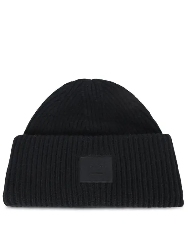 Acne Studios Ribbed Knit Beanie - Black