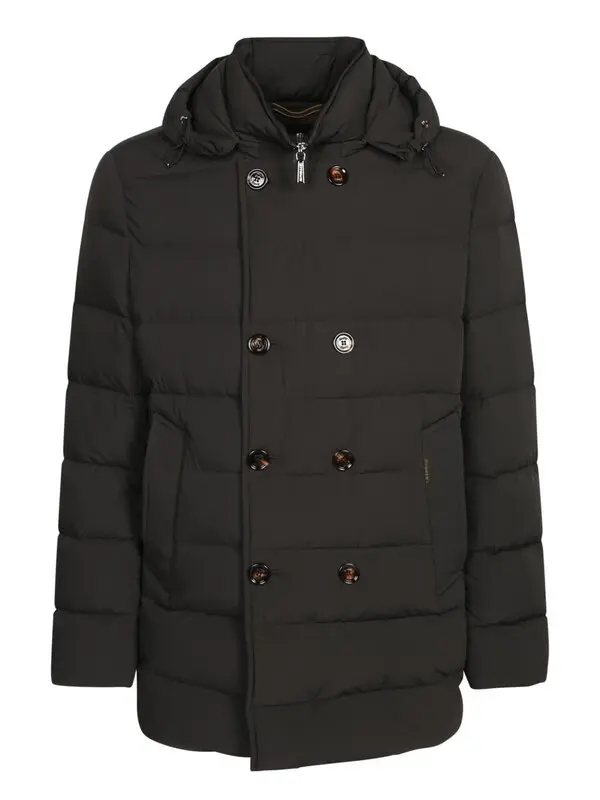 MOORER Three-quarter Padded Coat - Brown