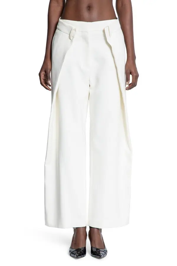 Rokh Pleated Wide Leg Trouser - White