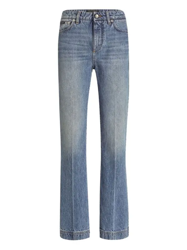 Dolce & Gabbana Cotton Jeans With Logo Plaque