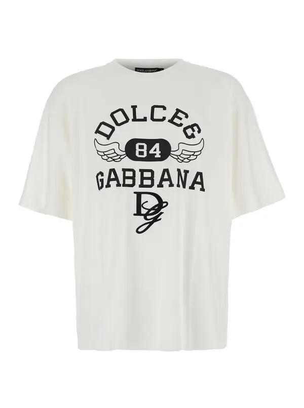 Dolce & Gabbana Oversize T-shirt With Maxi Logo On The Front In Cotton