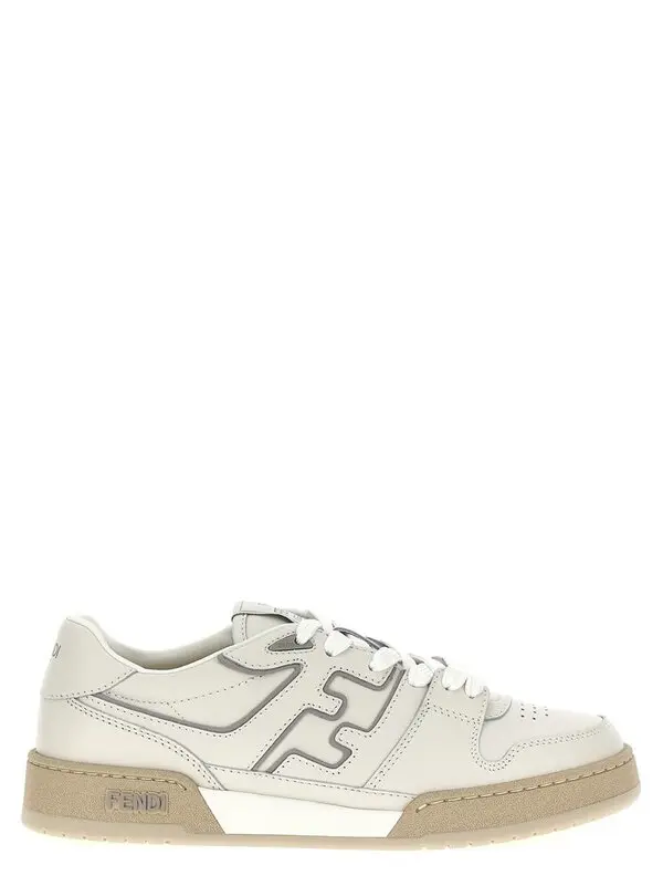 Fendi Match Leather Sneakers - White