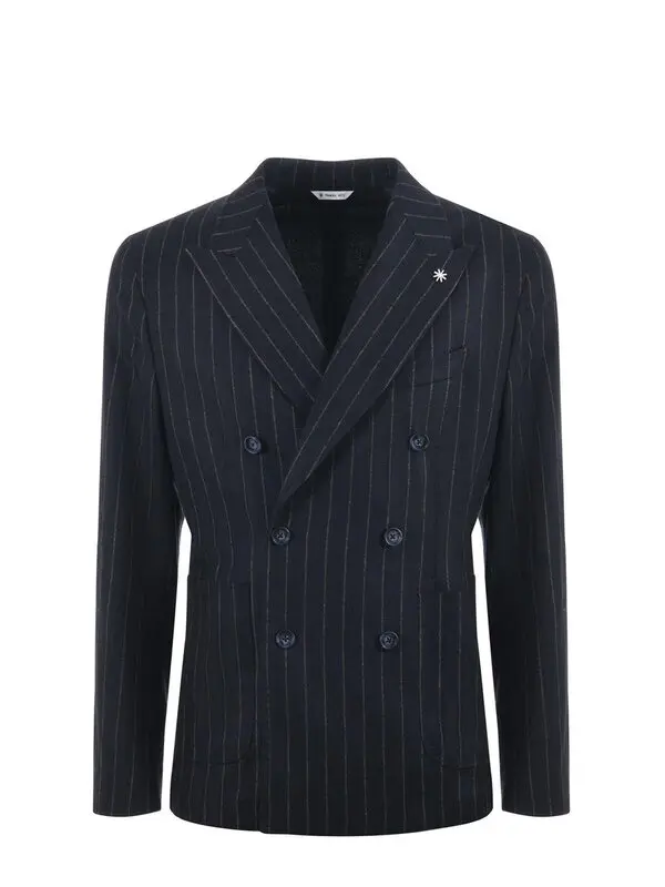 MANUEL RITZ Wool Pinstripe Double-breasted Jacket
