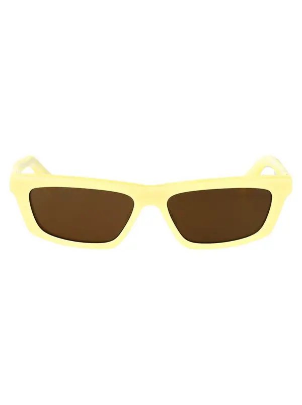 Jacquemus Sunglasses Trapezi - Pastel Yellow Stripe/ Silver/ Brown