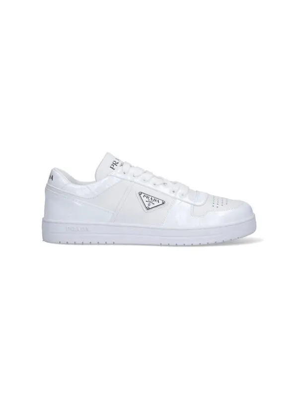 Prada Low Top Leather Sneakers - White