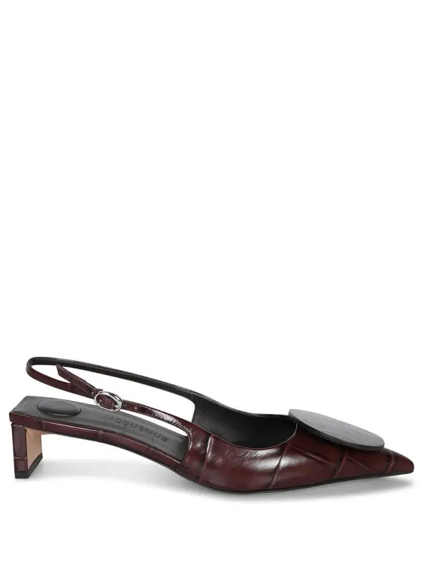 Jacquemus Duelo Croco Slingbacks - Brown