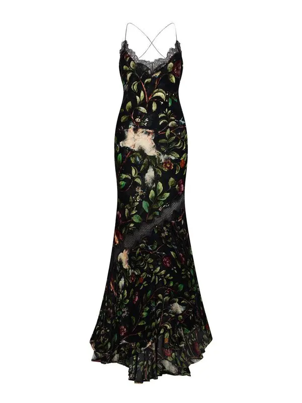 Roberto Cavalli Floral Print Dress - Black