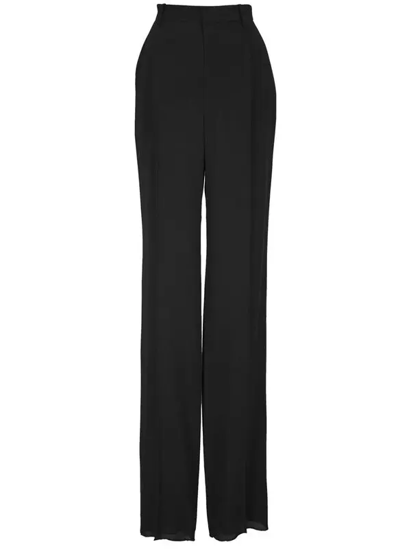 Saint Laurent Crepe De Chine Trousers - Black