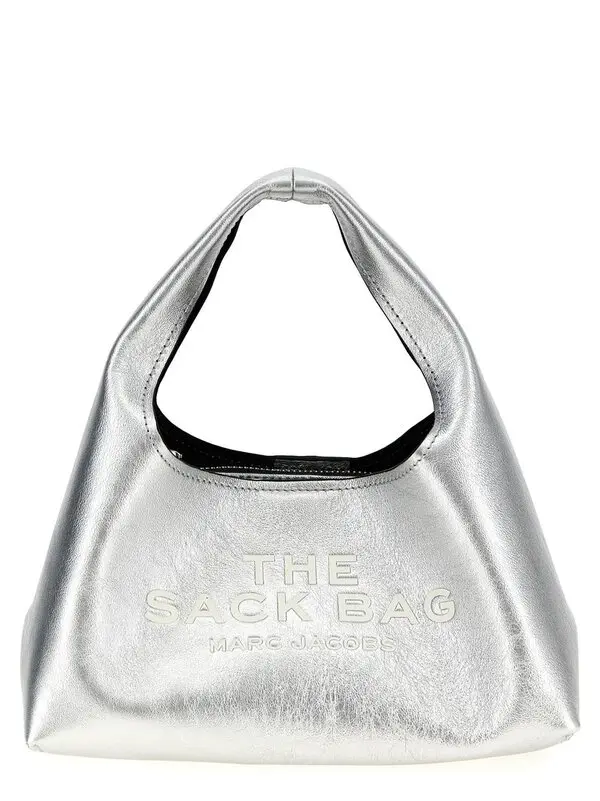 Marc Jacobs Metallic Leather Mini Sack Bag - Silver