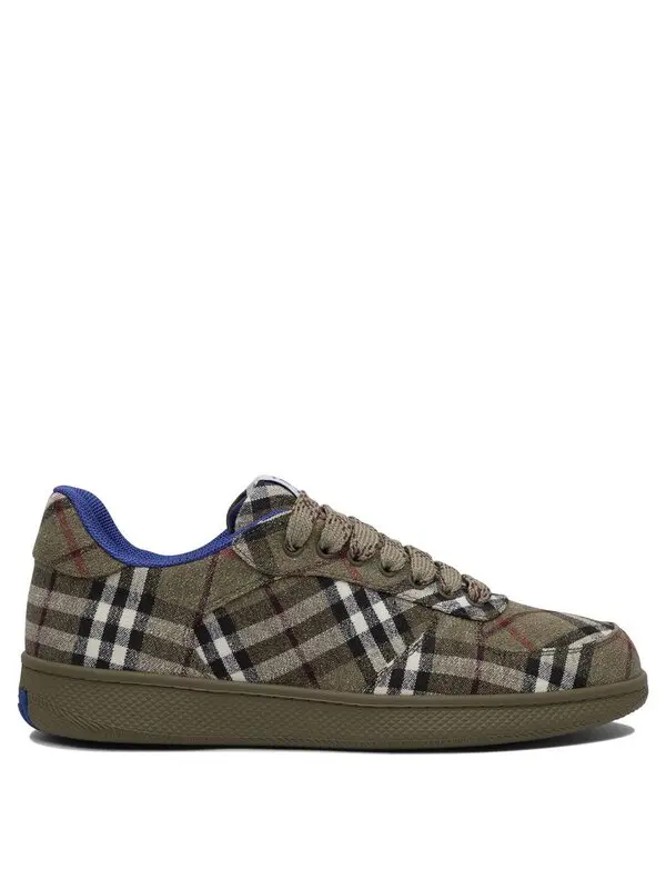 Burberry Checked Terrace Sneakers - Green