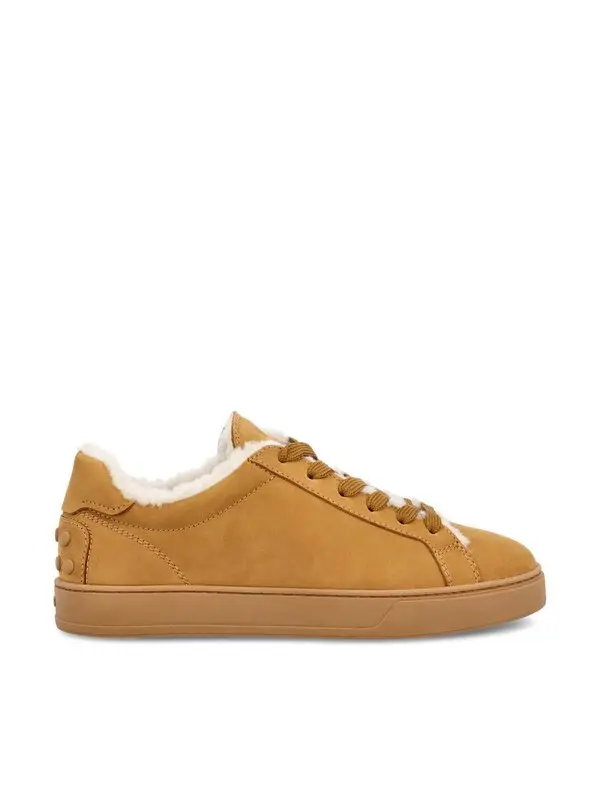 TOD'S Shearling Lined Sneakers - Light Camel