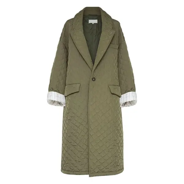 MAISON MARGIELA Single-breasted Quilted Coat - Green