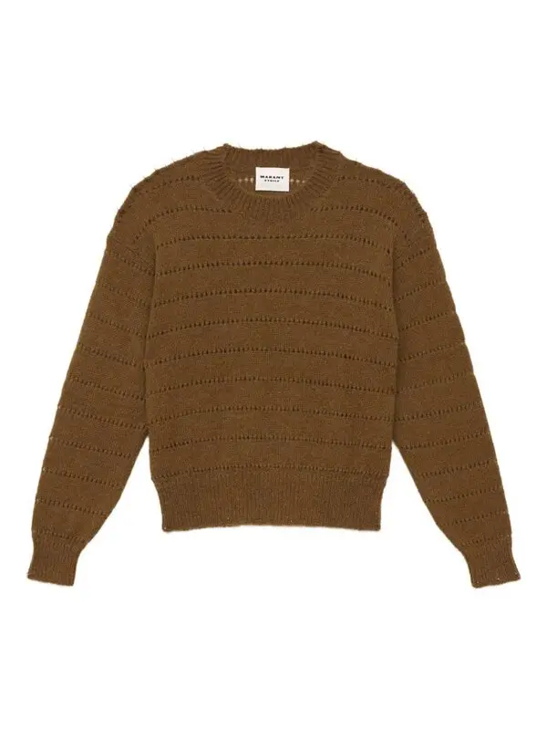 Isabel Marant Long-sleeved Crewneck Sweater - Brown