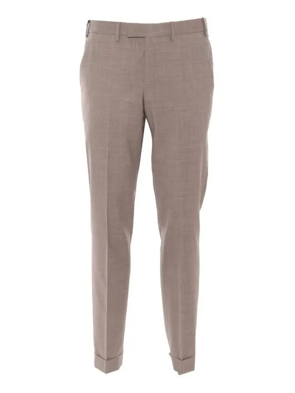 PT TORINO Stretch Virgin Wool Trousers - Brown