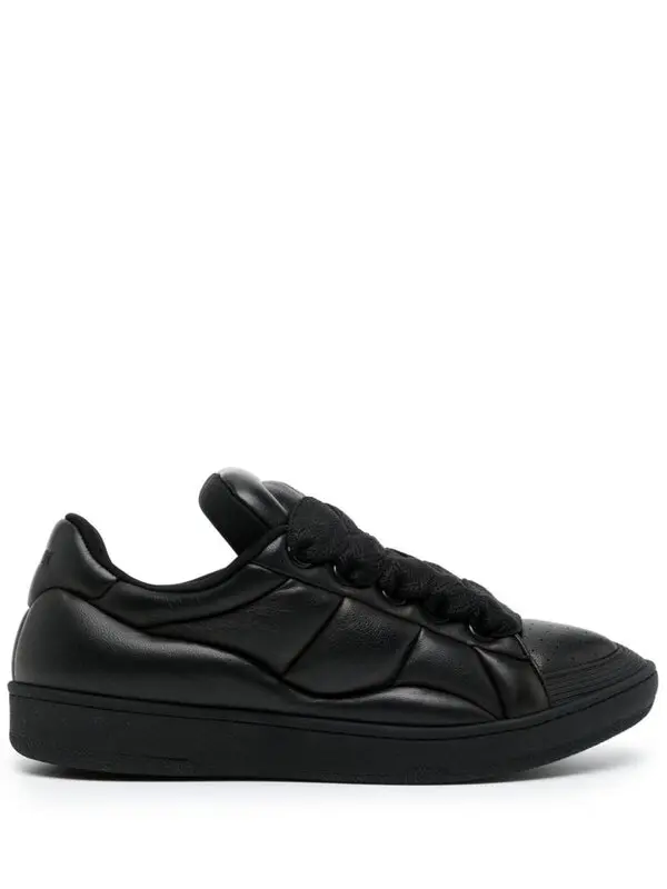 LANVIN Curb Xl Leather Sneakers - Black