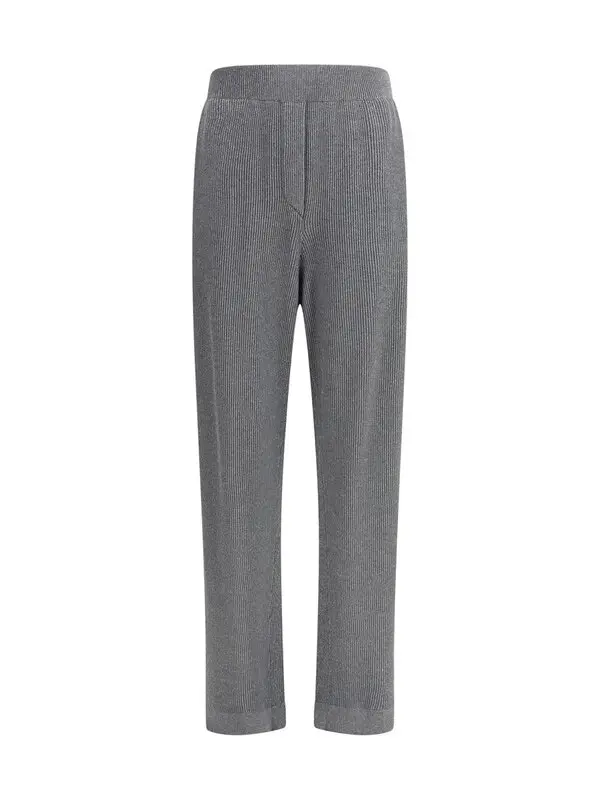 Brunello Cucinelli Ribbed Knit Pants - Grey