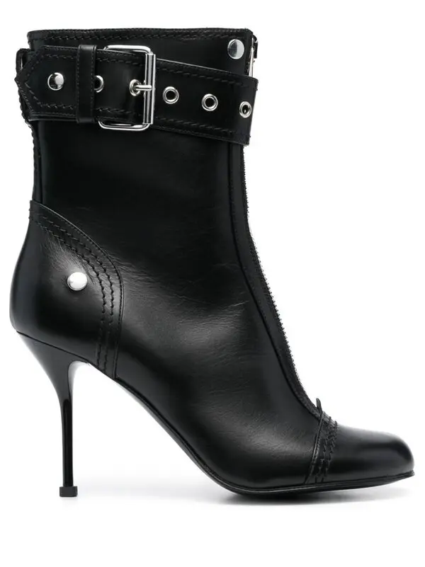 Alexander McQueen Ankle Boots - Black+silver