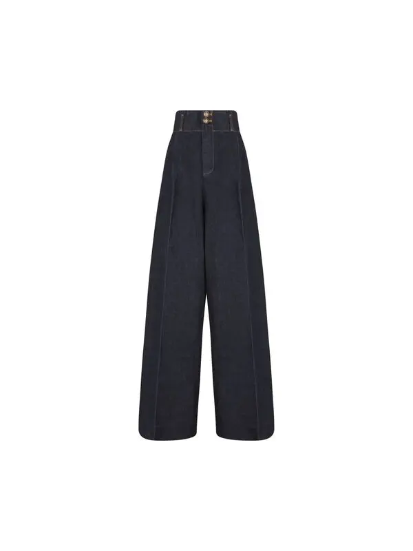 Zimmermann Tailored Denim Wide Leg Pants - Blue